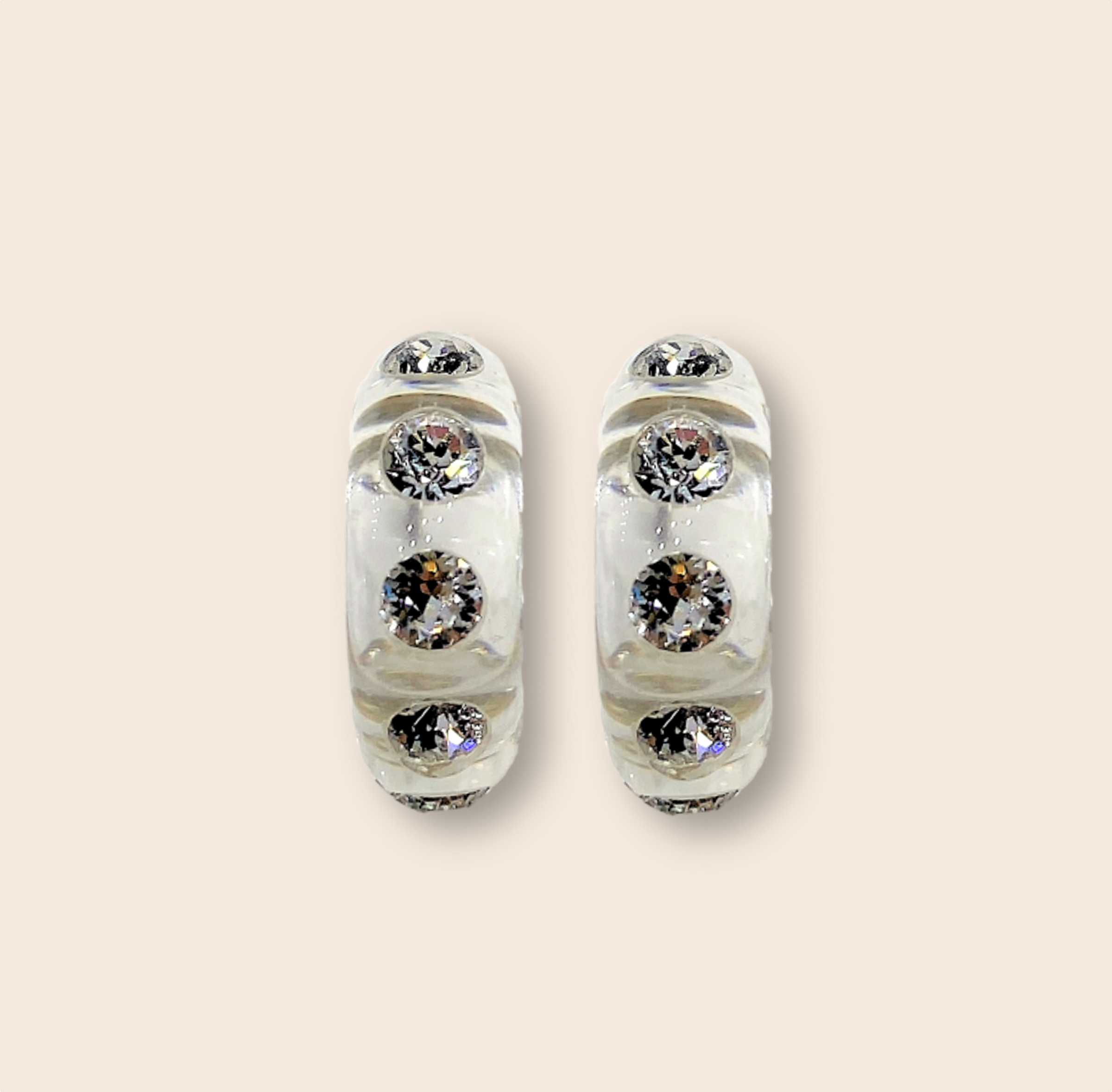 White Bari piccolo hoop earrings